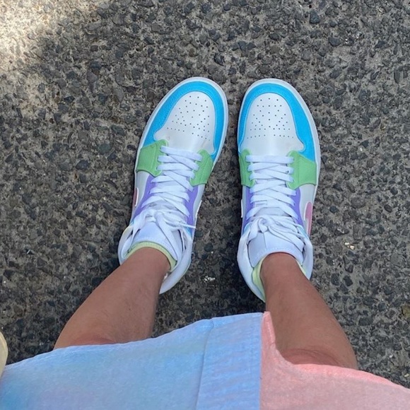 Jordan | Shoes | Nike Air Jordan Mid Custom Multi Color | Poshmark